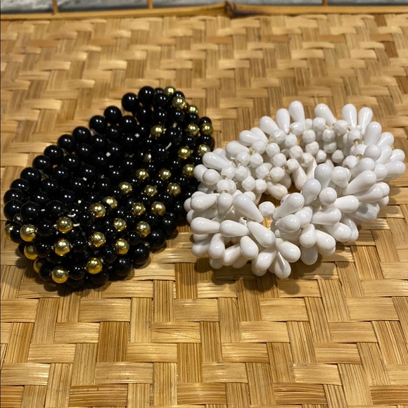 Vintage | Jewelry | 2 Vintage Plastic Bauble Beaded Stretch Bangle ...